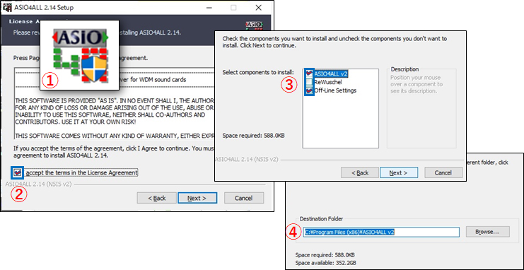 ASIO4ALL の設定方法